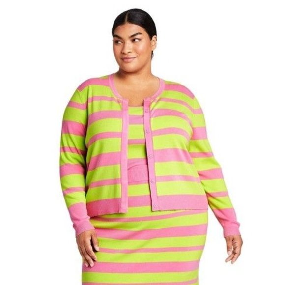 Victor Glemaud | Sweaters | Victor Glemaud Pink Green Striped Sweater ...